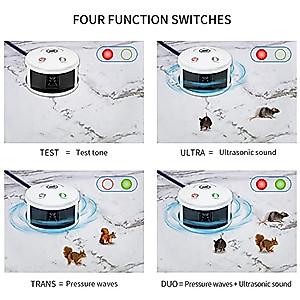 MAGIC CAT Rodent Repellent, Ultrasonic 3-in-1 Pest Repeller Mouse Blocker Rat Deterrent Get Rid of Mice with Ultrasound Pressure Wave, Squirrel Repellent Humane Pest Control for Indoor Use (White)
