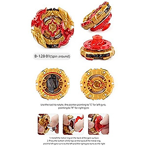 Battling Top Burst Gyro Toy Set, LZSZRZ 12 Pcs Spinning Tops 3 Launchers Combat Battling Game Toy Set with Portable Storage Box Gift for Children Boys Girls Kids - Ages 6+