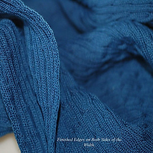 Neotrims Cable Twist Knit Fabric, Selvedge Edge 14 Colours, Knitted Sweater Style Cotton Feel Material. Superb Cloth for Apparel, Accessories and to Make Baby Wraps Blankets. Navy Blue, 1 Meter