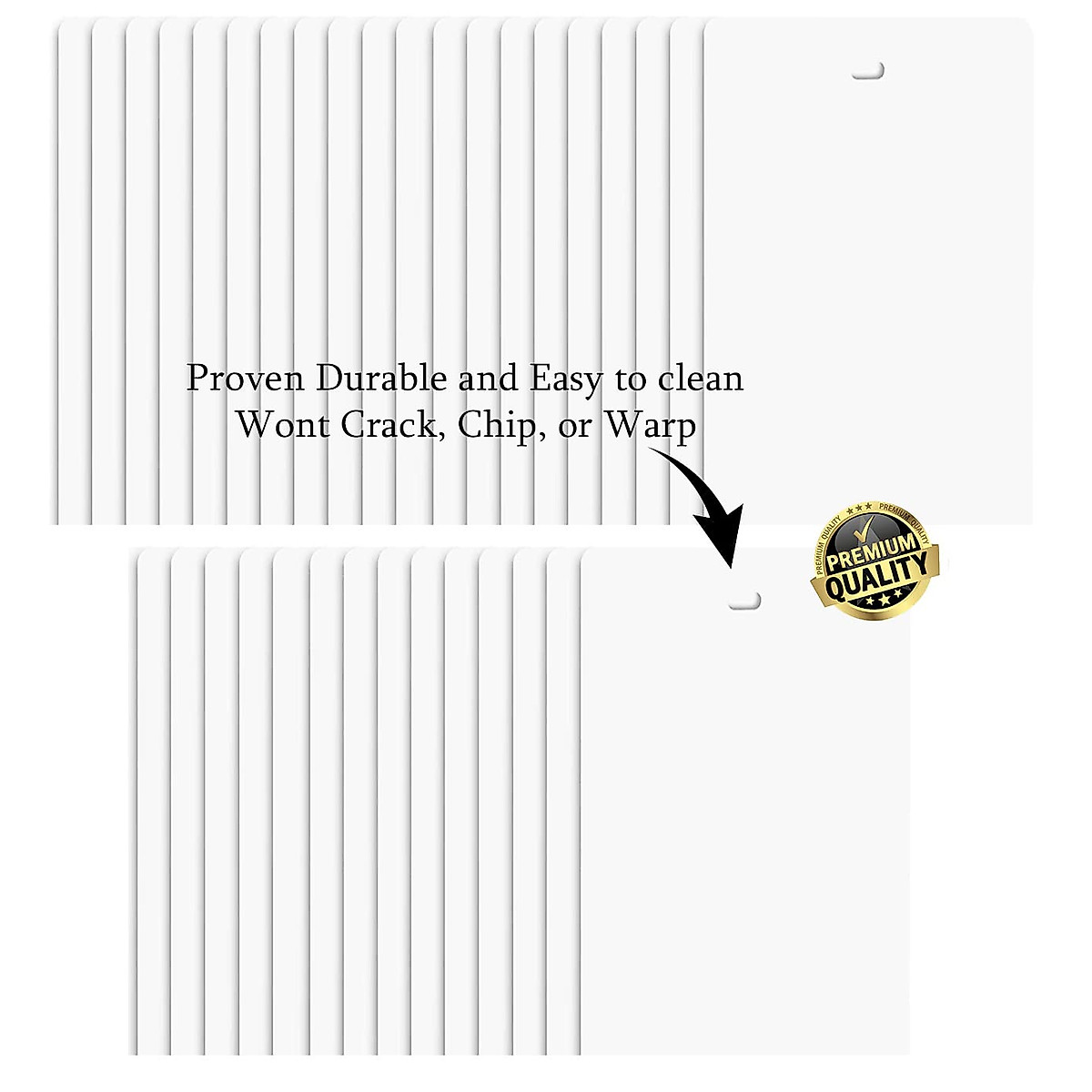 Vertical Blinds Replacement Slats Heavy Duty PVC Smooth Curved (White) You Pick Size and Quantity (82.5 Inches) (34 Pack)