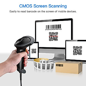 Eyoyo Handheld USB 2D Barcode Scanner, Wired Automatic QR Code Scanner PDF417 Data Matrix Bar Code Reader with Long USB Cable for Mobile Payment, Convenience Store, Supermarket, Warehouse