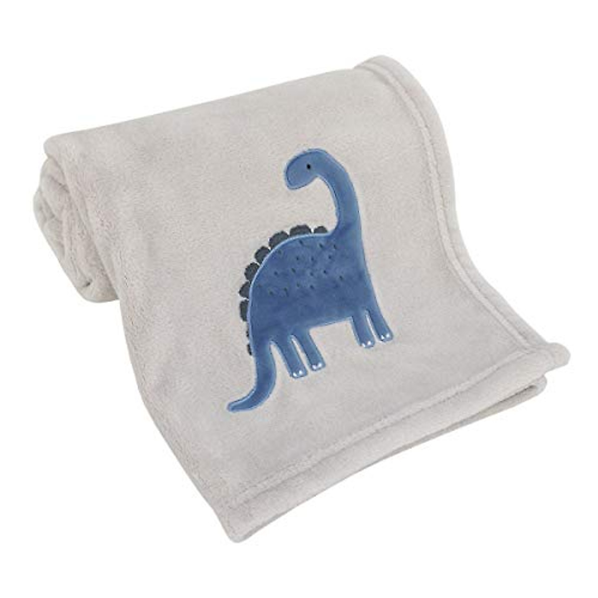 Carter's Dino Adventure Super Soft Gray and Blue Coral Fleece Baby Blanket