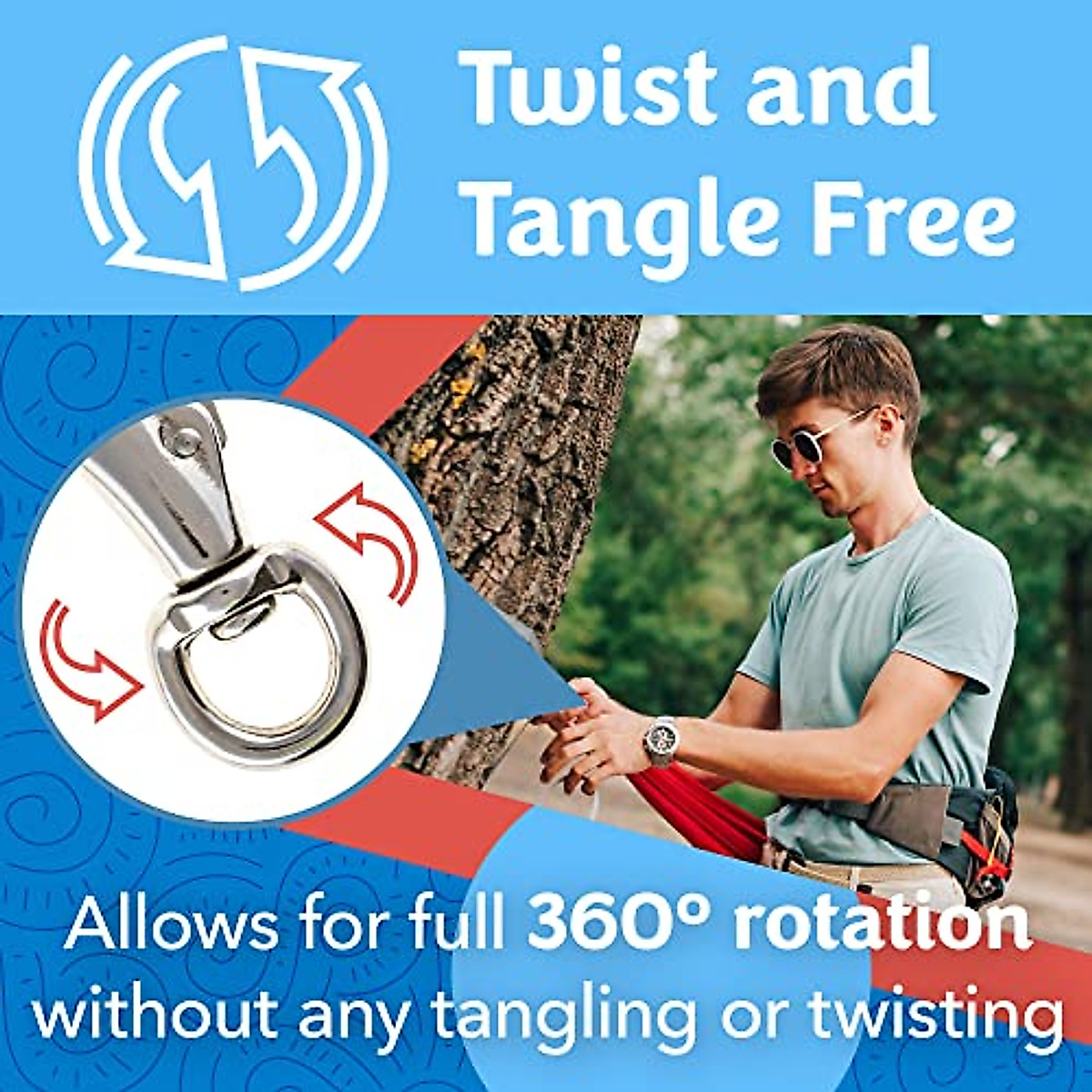 Hanging Chair/Hammock Chair Swivel Hook Snap - 500 LB Capacity - Outdoor/Indoor (500 LB Weight Limit) by Impresa