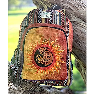 Himalaya Handmade Unique design Himalaya Hemp Backpack Small Backpack Hippie Backpack Festival Backpack Hiking & Tablet Backpack FAIR TRADE Handmade with Love, Rainbow Tie Dye, HBBH-0149