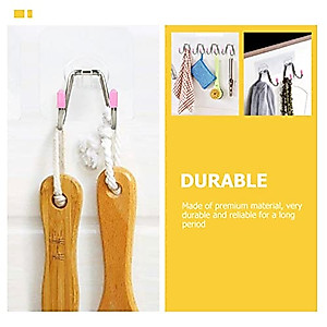 LIFKOME Wall Hooks for Hanging Heavy Duty Self Adhesive Hooks Waterproof Transparent Hooks Large Adhesive Hooks Sticky Wall Hooks Rustproof Stainless Steel Nail- Free Wall Hooks for Organization