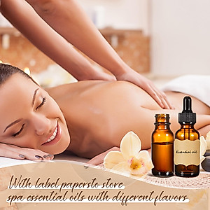 Lallisa 100 Pack Essential Oil Dropper Bottle 30 ml (1 oz) Glass Dropper Bottles with Eye Dropper Dispenser Dropping Bottle with 5 Funnels 5 Pipettes 3ml 100 Labels for Essential Oil Perfume (Amber)