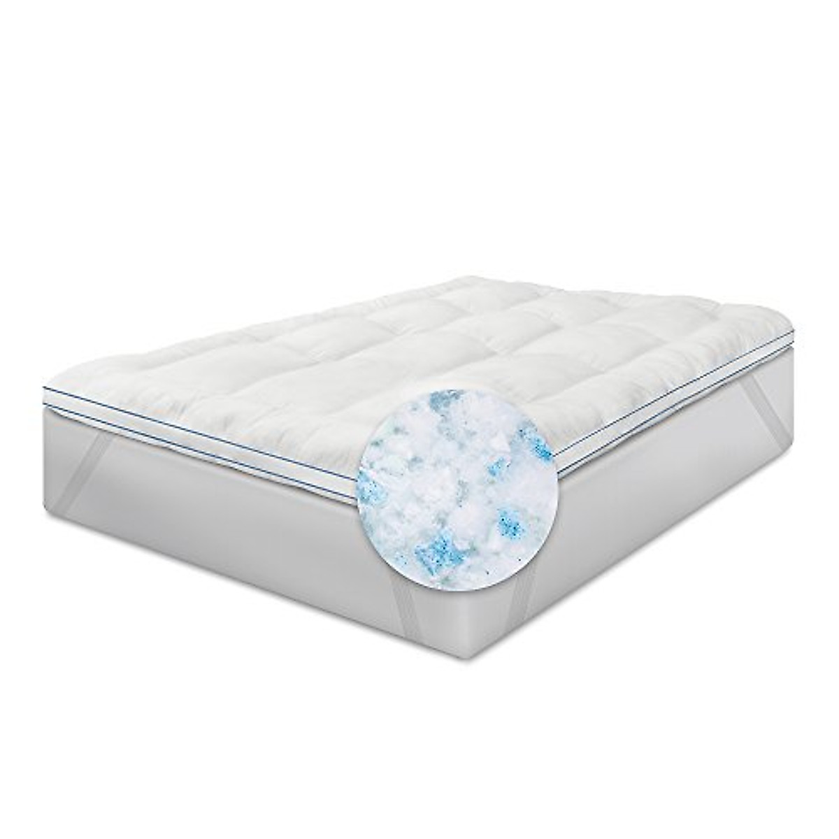 BioPEDIC Memory Plus Deluxe Mattress Topper, Queen, White