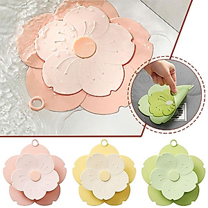 Bathtub Drain Cover Tub Stopper, Hair Catcher Strainer, 2024 New Kitchen Sink Drain Stoppers, Flower Shape Dual Use Silicone Floor Drain Cover, Drain Protector for Kitchen, Bathroom