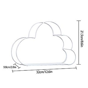 TOPINCN Cloud Shape Metal Wall Hanging Storage Shelf, Floating Wall Shelves Iron Storage Racks Hanging Decor Organizer Flower Pot Storage Rack Storage Box Wall Book Figurines Display