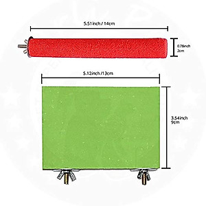 Bird Platform for Parakeet Cockatiels Perch,Lava Ledge for Rats,Sandpaper Perches for Birds, 4 Pack