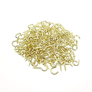 Mini Ceiling Screw Hooks, 200 Pieces 1/2 Inch Cup Hooks Screw-in Hooks for Hanging Plants Mug Arts Decorations，Gold