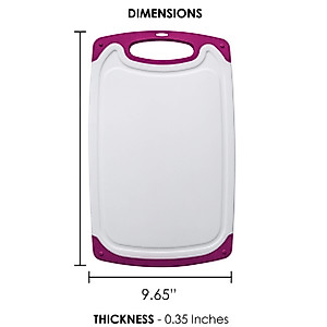 CHEF GRIDS Durable Plastic Cutting Board Set, Chopping Board Thick Plastic, for Vegetable Meat or Cheese with Non-Slip Feet and Handles with Juice Groove (BLACK)