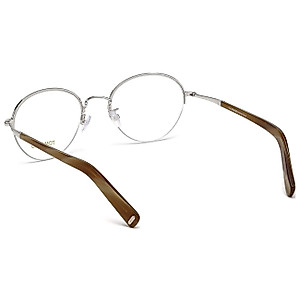 Tom Ford Round Eyeglasses TF5334 018 Size: 52mm Rhodium/Light Brown Horn FT5334
