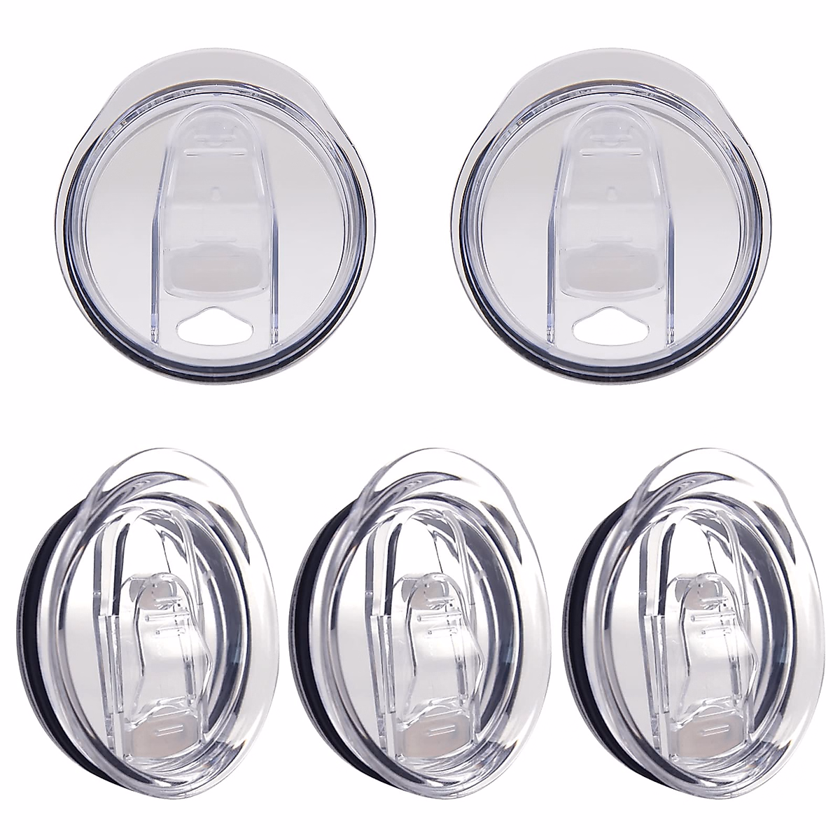 OKBA 5 Pack 30 oz Replacement Lids Tumbler Plastic Splash Resistant Lids lucency Covers Spill Proof Skinny Tumbler Lid Cup Covers for OF 3 INCH 30 oz Tumbler Cups