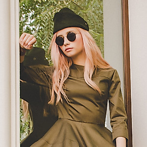 Joopin Polarized Round Sunglasses Circle Sun Glasses UV Protection Circular Shades for Men Women Small Sunnies Costume (Black Simple Packaging)