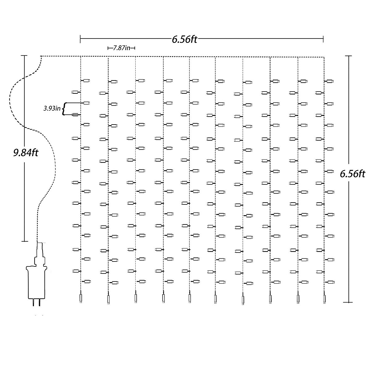LED Curtain Lights, 8 Modes Warm White Window String Lights Wall Decorations for Bedroom Christmas Decor, Room, Party, Garden