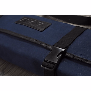Asaya Canvas Chef Knife Roll Bag - 10 Knife Slots and a Large Zipper Pocket - Durable 10oz Canvas Knife Case with an Adjustable Shoulder Strap - Knives not Included