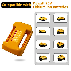 2Pack USB Charger Adapter for Dewalt 20V 60V Battery,for Dewalt Battery Holders with USB-A&USB-C 2.1A Fast Charge Ports,Power Battery Connector USB Charger Adapter Set(Adapter Only)