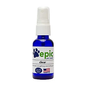 Epic Pet Health Clear - Reduces Allergies and Coughing Natural Electrolytes for a Healthy Immune System for All Animals Easy to Use Flavorless (2 oz Spray)