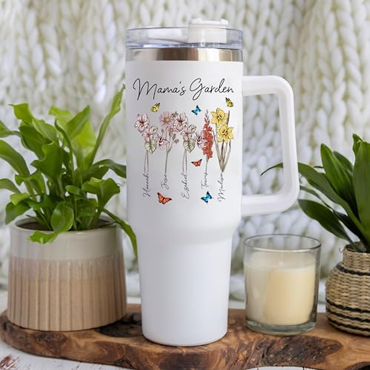 Personalized Custom Mama Tumbler, Mothers Day Tumbler Gifts, Mama Tumblers With Handle and Straw, Mommy Cups, New Moms Gifts, Birthday, Christmas