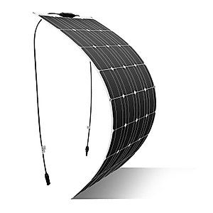 Solar Panel 12V Flexible 100W Charge Controller Monocrystalline Solar 12V Ultralight Slim Waterproof for RV Rooftop RV Caravan Boat (100W)