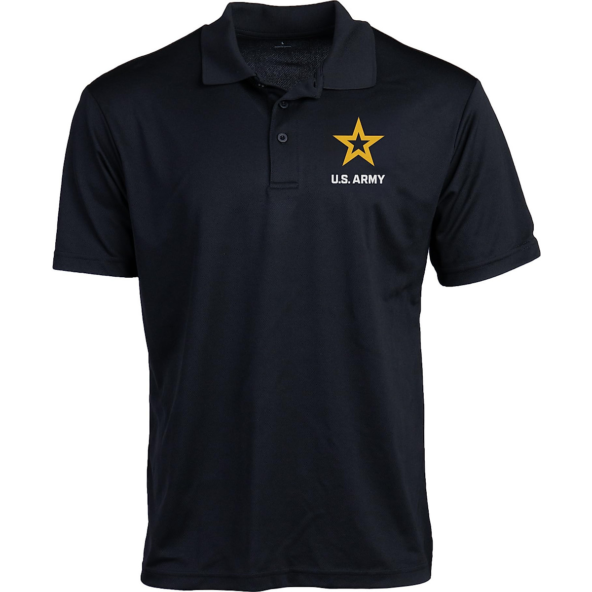 Ann Arbor T-shirt Co. US Army Collared Polo | U.S. Military Infantry Armor Licensed Shirt with Collar for Men Women - (Black, L)