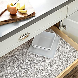 Con-Tact Brand Creative Covering, Self-Adhesive Shelf Liner, Multi-Purpose Vinyl Roll, Easy to Use and Apply, 18'' x 20', Batik Taupe