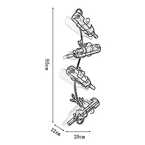 European Style Wine Rack Decoration Bar Personality Iron Display Stand Bottle Display Creative Simplicity Wall Decoration 20×12×95Cm J1030, PIBM, Bronze