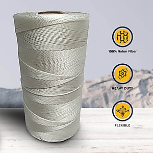 SGT KNOTS #6 Twisted Seine Twine - 100% Nylon Fiber, Utility Line for Crafting, Camping, Marine and More (3970ft)