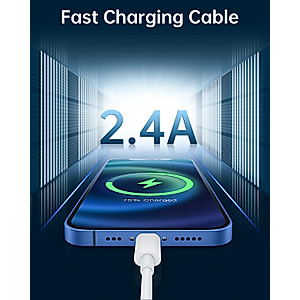 iPhone Charger Cord 6Ft (3-Pack), USB to Lightning Cable for Apple iPhone 14/13/12/11 Pro Max/XS/XR/8, High Speed Data Sync & Fast Charging