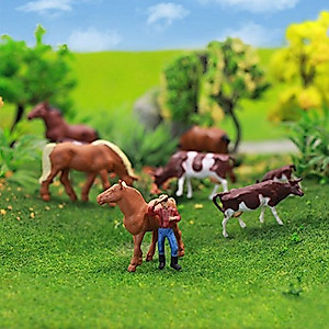 Farm Animals Figure Set,AN8706 36PCS 1:87 Well Painted Farm Animals Cows Horses Figures for HO Scale Model Train Scenery Layout Miniature Landscape New