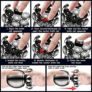 Electric Bald Head Shaver, Upgrade 5 in 1 Head Shavers for Bald Men, with Nose Hair Sideburns Trimmer, Waterproof Wet/Dry Mens Razor Grooming Kit, Anti-Pinch, LED Display, Cordless, and Rechargeable