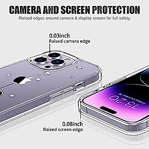 LUHOURI iPhone 14 Pro Max Case with Screen Protector, Clear Fashion Designs Protective Phone Cover for Women Girls, Slim Durable Phone Case for iPhone 14 Pro Max 6.7" Astronaut in The Space