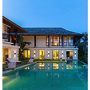 SOKHNA Modern Outdoor Waterproof Wall Light,6W Porch Wall lamp,Up Down Porch Wall Light Indoor Matte Black Wall Mount Light Fixture for Yards,Doorways