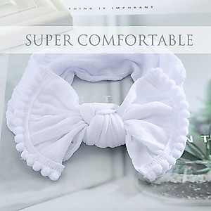 CanB Baby Hair Bow Headband Infant Toddler Bow Stretchy Knot Nylon Baby Headbands Baby Accessories(White)