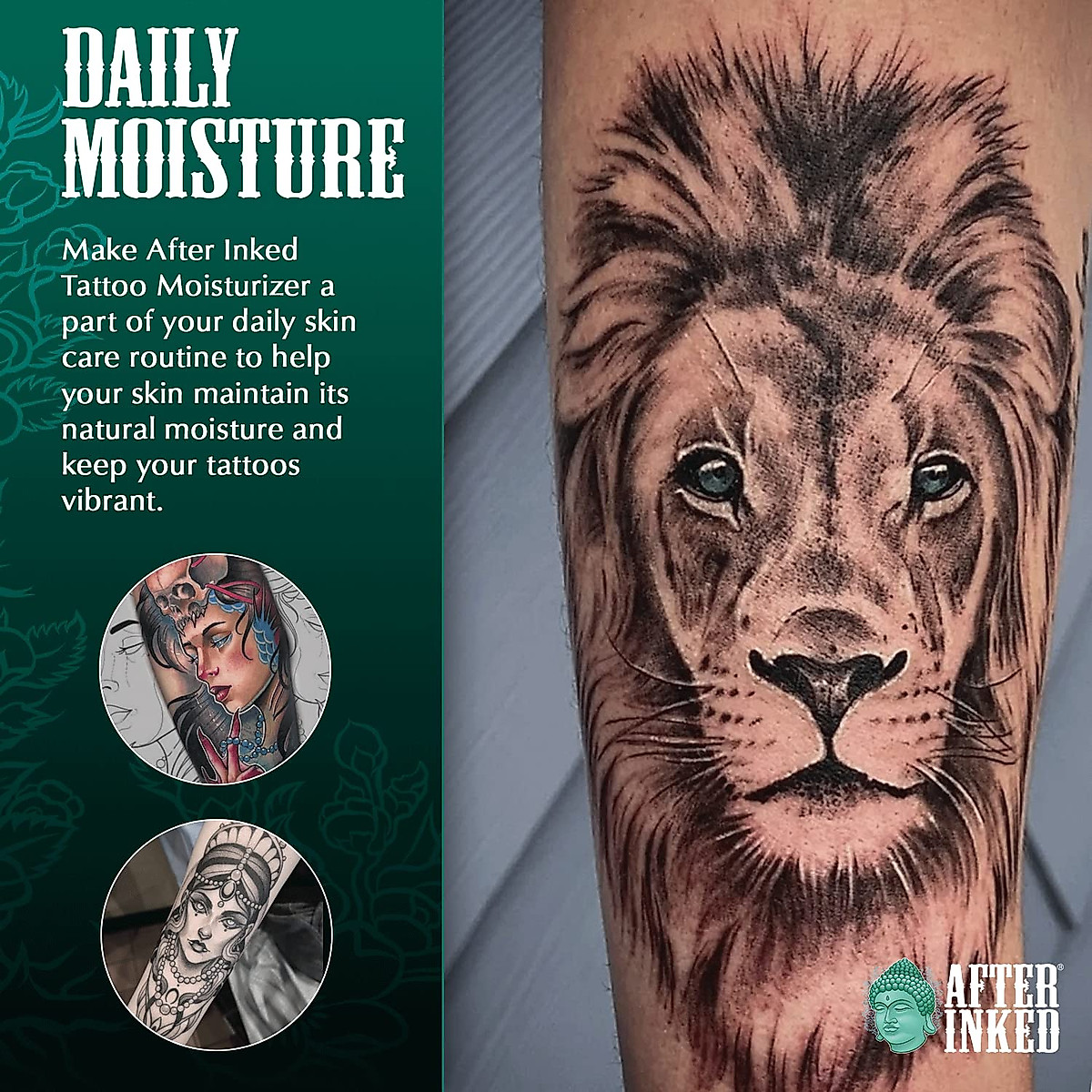 After Inked Tattoo Aftercare Lotion - Tattoo Moisturizer, As Seen on INK MASTER, Tattoo Balm, Ink Hydration Tattoo Aftercare Kit, 3 Fluid oz Tube (1-Pack)
