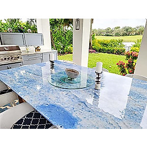 Keros 60cm/24in Glass Lazy Susan Turntable Kitchen Serving Plate, Dining Table Centerpiece For Home Office Birthday Parties, Heavy Duty Rotating Tray Tabletop Organizer 50cm/20in (Size : 60cm/24Inch)