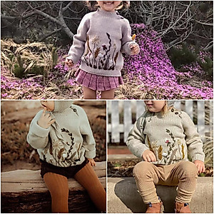 Lamgool Baby Boys Girls Pullover Sweater Knitted Button Down Toddler Kids Sweatshirt for Spring 3T Apricot