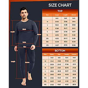Thermal Underwear for Men, 2 Pack Long Johns Winter Long Underwear Sport Skiing Fleece Lined Base Layer Top and Bottom Set M