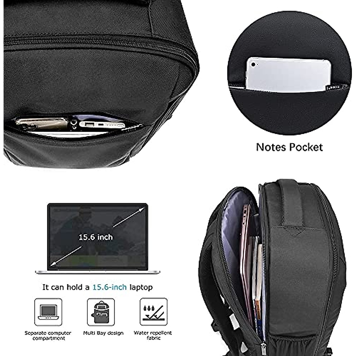 CADeN Camera Backpack, Waterproof Drone and Camera Bag for Canon Nikon Sony DSLR SLR Mirrorless, DJI Mavic, Air 2S, FPV Drone Backpack with 15.6'' Laptop Compartment & Tripod Holder