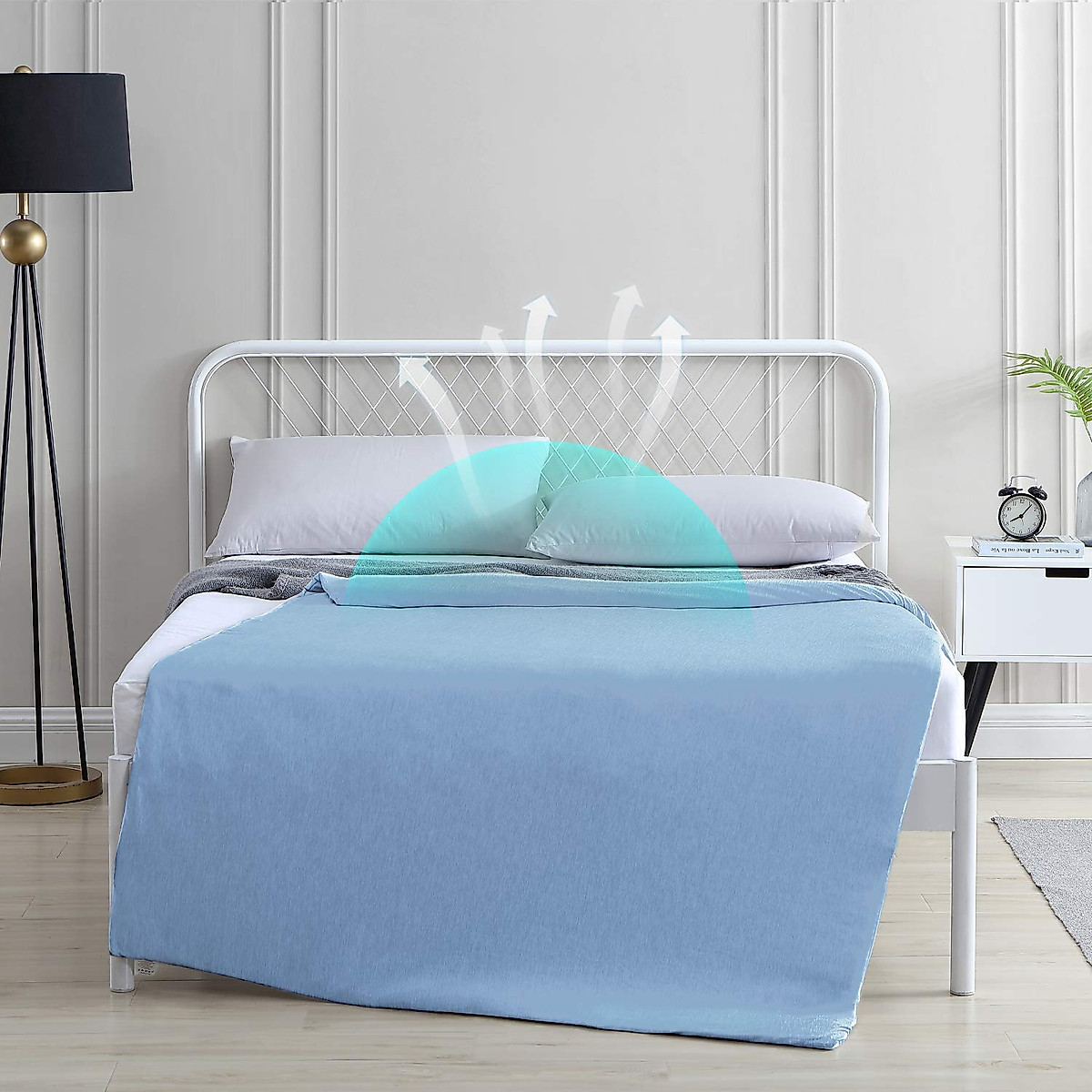 EXQ Home Weighted Blanket Cover 41x60-Twin Size Premium Soft Duvet Cover for Kids Weighted Blanket with Zipper,Machine Washable Duvet Cover for Hot Sleeper in Summer(Blue,Duvet Cover Only)