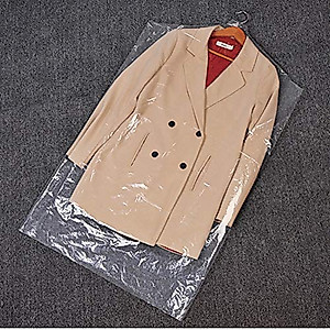 Fangkun Pack of 50 Garment Bag Transparent Clothing Dust Cover Dustproof Hanging Clothes for Dry Cleaner, Home Storage,Travel, Clothes Storage Closet 60 × 90 cm