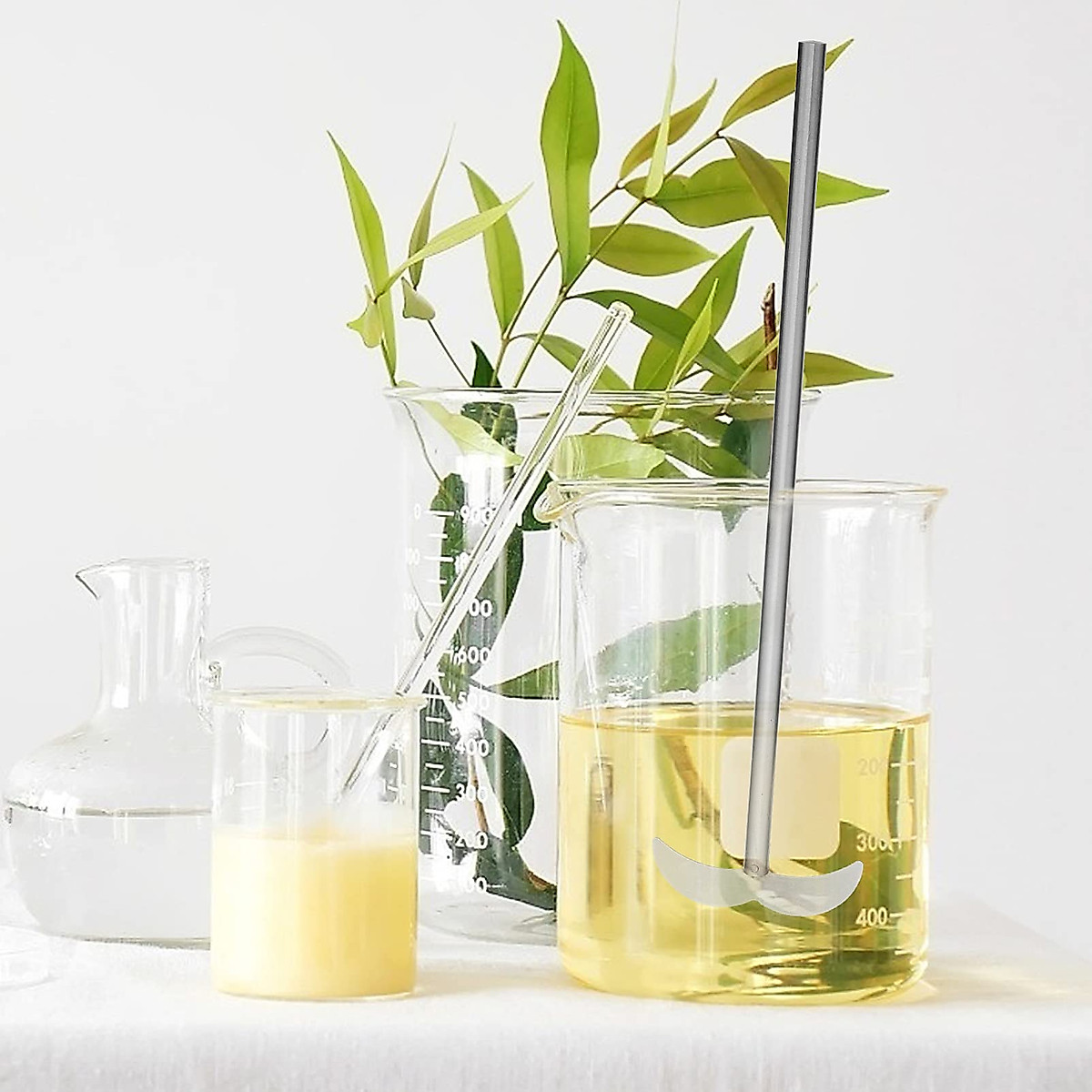 Electric Stirring Rod Overhead Stirrer Mixer Shaft Stainless Steel Mixing Paddle Chemistry Experimental Stirring Bar for Flask in Lab