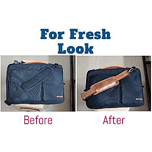 Hell Blues Bag Strap Replacement - Genuine Leather double layered with Brass Swivels ~ Adjustable Shoulder Strap for Messenger, Laptop, Camera, Travel Bags and More (CARAMEL BUFF)