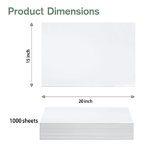 Simetufy 1000 Sheets White Tissue Paper Bulk, 15" x 20" Packing Paper Sheets for Moving, Gift Wrapping Tissue Paper for Packaging Mother's Day Weddings Birthday Holidays Crafts Decor