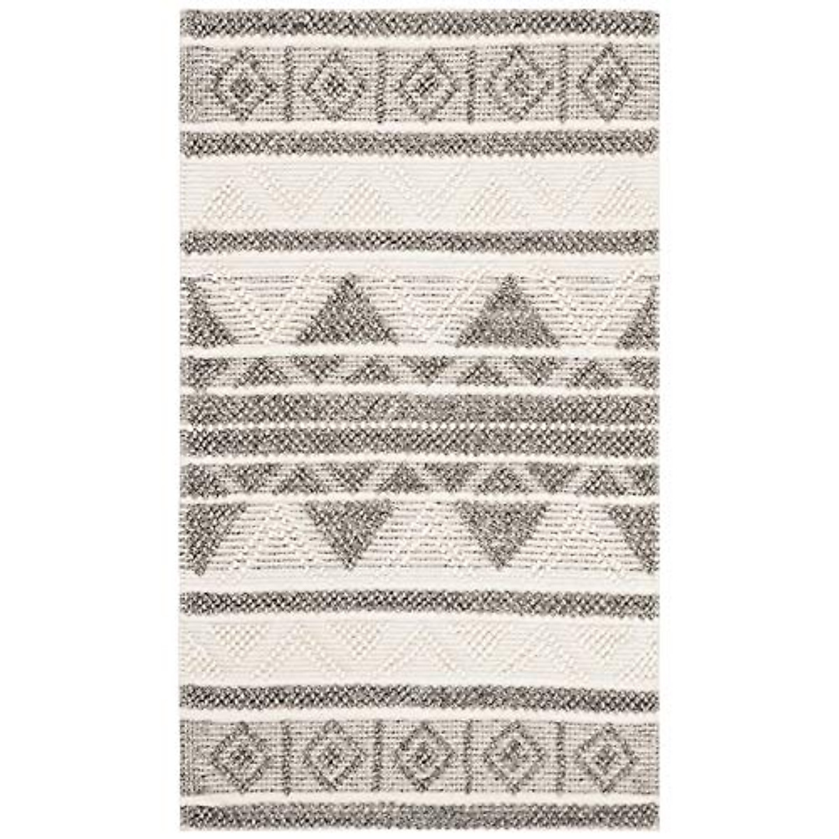 SAFAVIEH Natura Collection 2' x 3' Ivory/Grey NAT104A Handmade Moroccan Boho Tribal Wool & Cotton Accent Rug