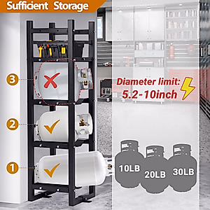 Eastrexon Heavy Duty Refrigerant Tank Rack with Storage Plate, Stable Refrigerant Cylinder tank rack, Cylinder Rack Sufficient Storage for Freon, Gases, Oxygen, Nitrogen, Acetylene