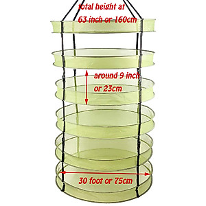 HORTIPOTS Herb Drying Rack Collapsible 2.5 ft Hanging Dry Net Rack for Hydroponic Herb Pot Vegetable Fruit Flower or Clothes Laundry