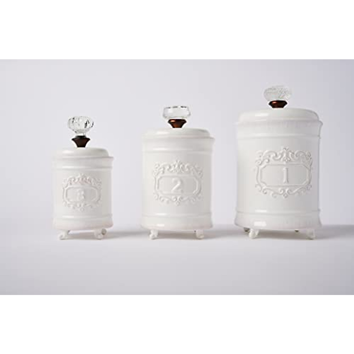 Mud Pie Kitchen Canister (Set of 3), White