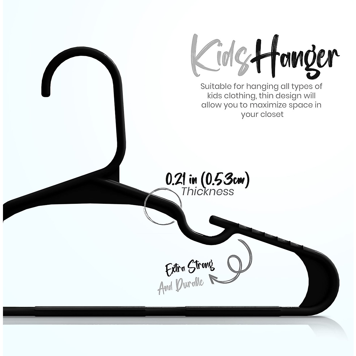Utopia Home 60 Pack Kids Hangers - 11.5 Inch Plastic Baby Hangers for Closet - Childrens Hangers for Clothes & Infant Hangers for Closet - Ideal for Everyday Standard Use (Black)